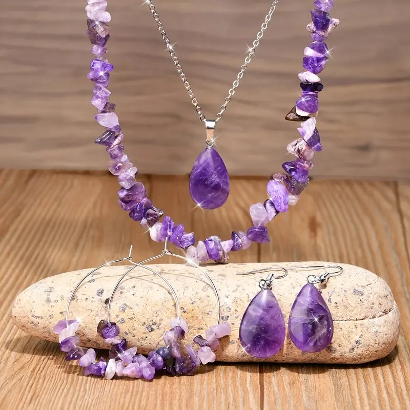 Amethyst Jewellery – Enchanting Necklace and Earrings - Age of Awakening